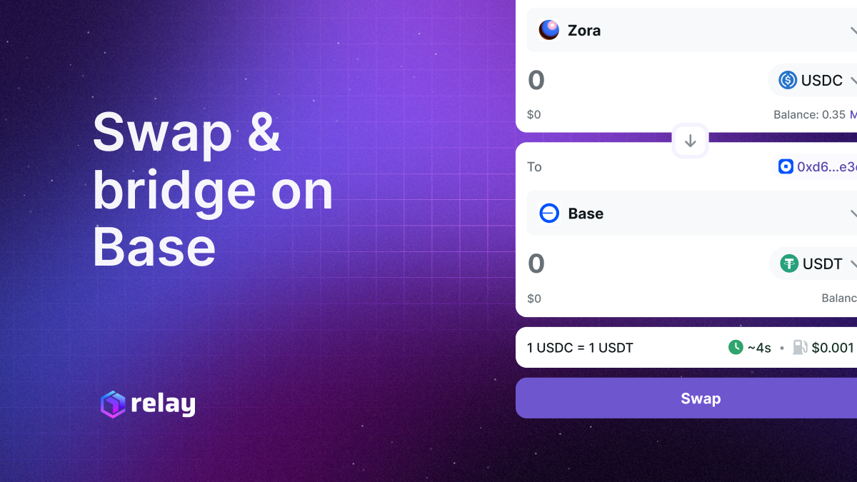 A Comprehensive Guide to Swapping & Bridging on Base with Relay