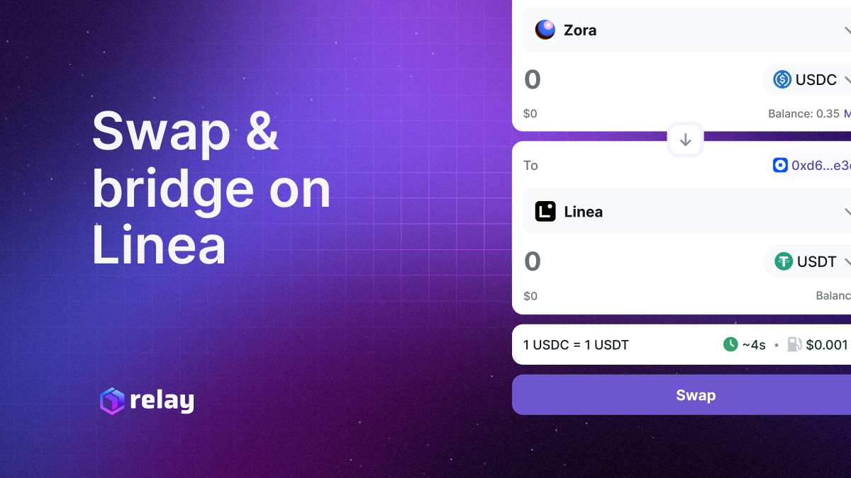 A Comprehensive Guide to Swapping & Bridging on Linea with Relay